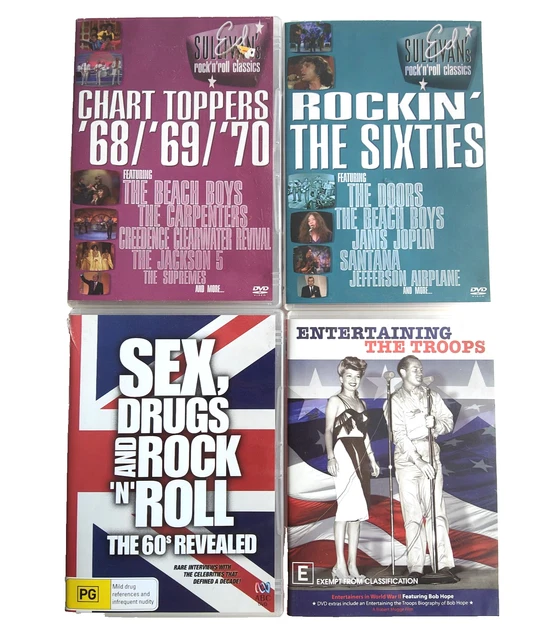 THE SIXTIES MUSIC DVD Bundle X4 Ed Sullivan's Chart Toppers - Beach ...