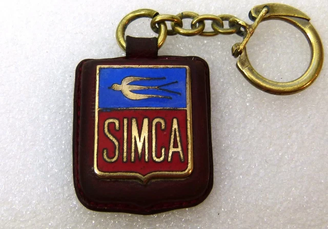 PORTE-CLÉS, KEY RING - SIMCA - Logo ARONDE - Métal émaillé sur cuir ...