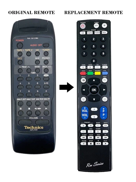 REPLACEMENT TECHNICS RAK-SU129WH amplifier remote control SU-C SU-A900 ...