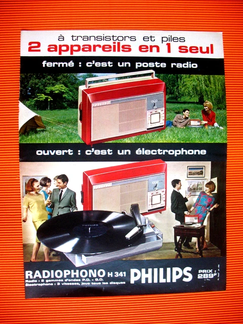 PUBLICITE DE PRESSE Philips Transistor Et Electrophone A Piles ...
