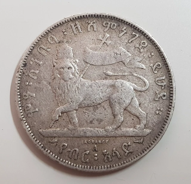 RARE ETHIOPIA 1/2 Birr Silver Coin 1889 - Menelik II £30.00 - PicClick UK