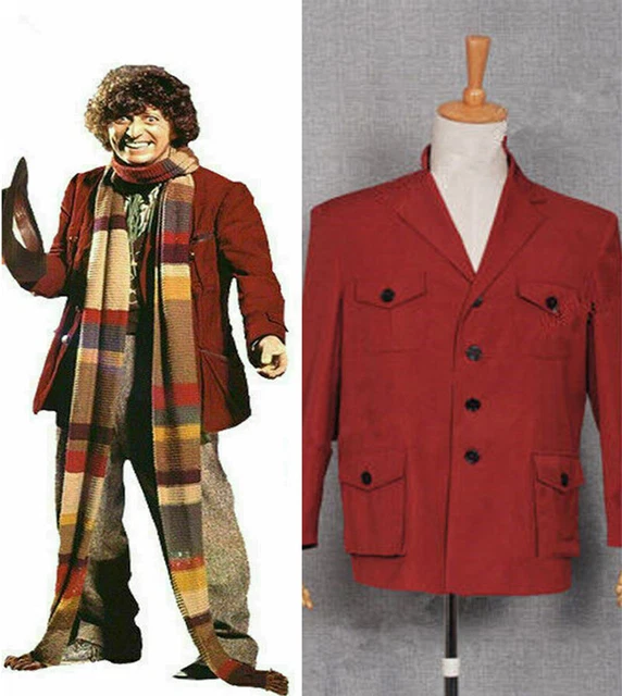 DOCTOR WHO FOURTH 4th Doctor Cosplay Costume Dark Red Jacket Men Coat £ ...