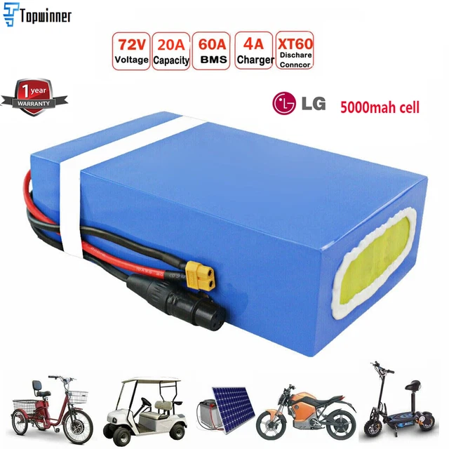 72V 20AH 2000W 3000W E Bike Scooter Battery Lithium EBike Electric Bike ...