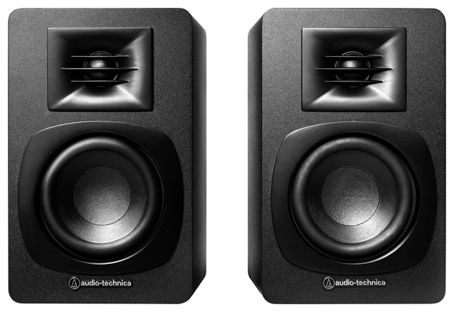 AUDIO-TECHNICA TURNTABLE SPEAKER 30W Built-in Phono Preamp Black AT ...