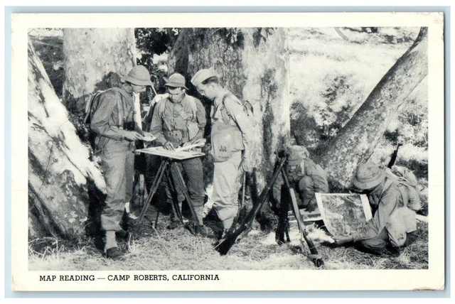 C1940'S MAP READING Camp Roberts California CA Vintage Unposted WW2 ...