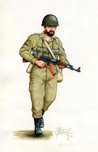 GREECE GREEK ORIGINAL collectible painting syrian infantry corporal ...