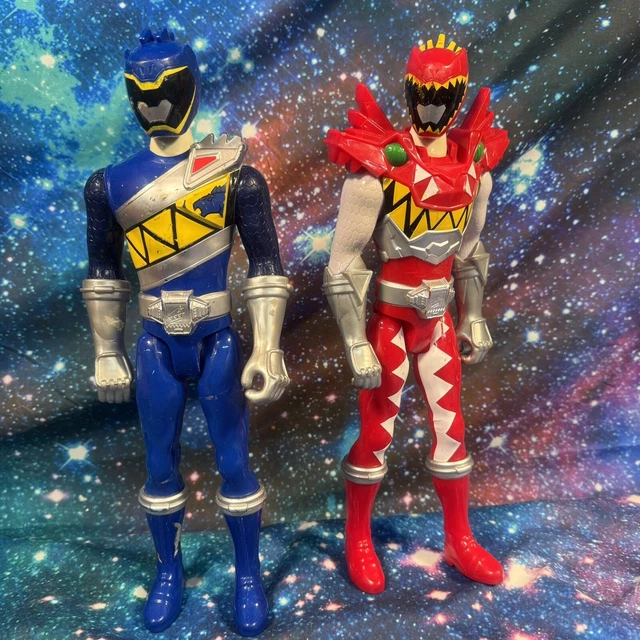 DINO ACTION FIGURE Power Rangers Charge Red & Blue Ranger 12 Inch ...