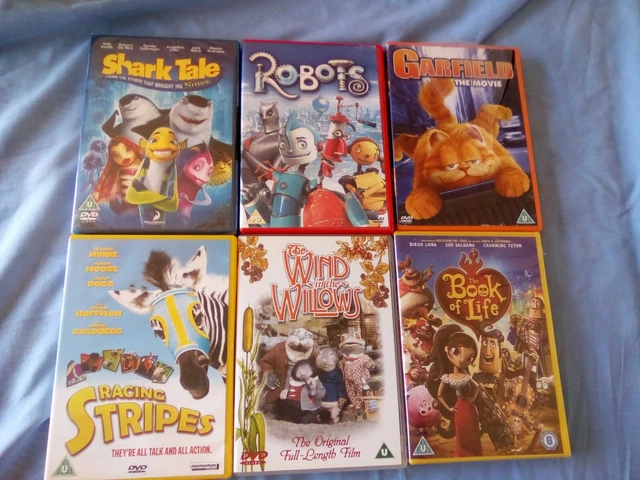 CHILDRENS DVD BUNDLE X6. Garfield, Robots, shark tales, book of life ...