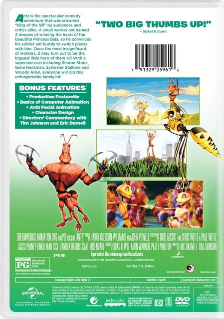 ANTZ (DVD) WOODY Allen Dan Aykroyd Anne Bancroft Jane Curtin Danny ...