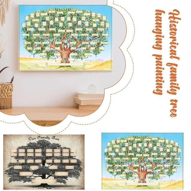 FAMILY TREE DIAGRAM To Fill In Wall Hanging Fillable Genealogy A6M1 K4 ...