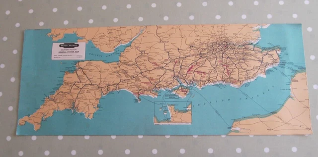 ORIGINAL VINTAGE SOUTHERN Railway General System Route Map / Carriage ...