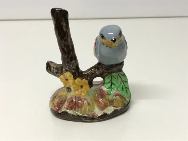 VINTAGE WEETMAN POTTERY Ceramic Blue Bird On Branch Figurine / Ornament ...