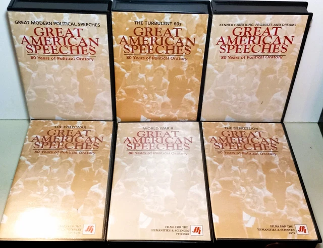LOT 6 OF Great American Speeches (VHS) 80 Years of Political Oratory ...