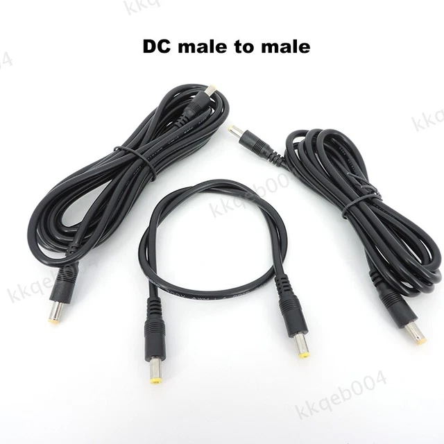 DC MALE TO male jack power supply connector Cable Plug Cord 5.5X2.5mm 0 ...