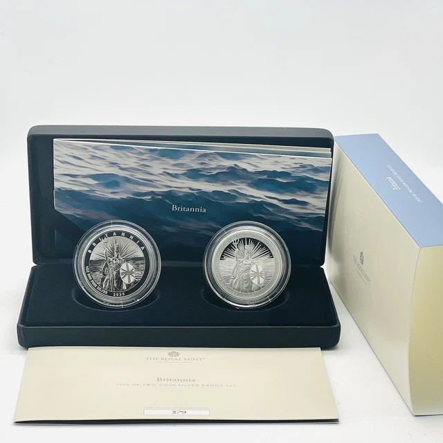 2025 RM SILVER Proof & Reverse Frosted Proof 1oz Britannia £2 Two-Coin ...