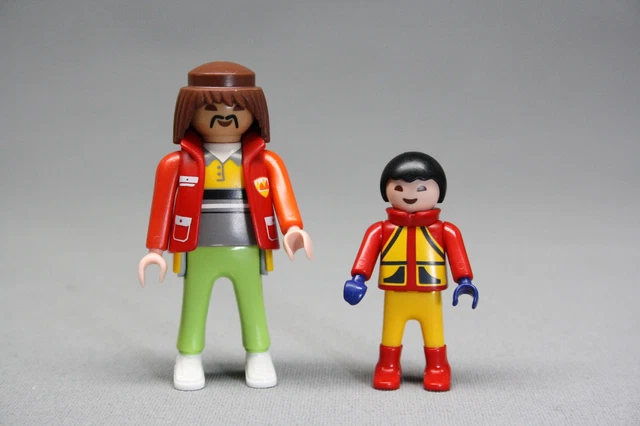 PLAYMOBIL 2 FIGURINES VINTAGE AVEC TRAITS ASIATIQUES Marqués tous 2 ...