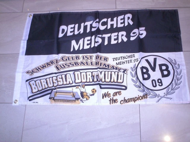 BORUSSIA DORTMUND BVB - Fahne Flagge Flag Fussball Deutscher Meister ...