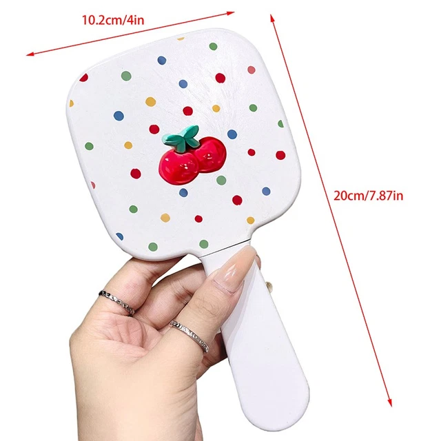 PORTABLE CUTE CHERRY Extractable Mirror&comb Cute Cartoon Hair Comb ...