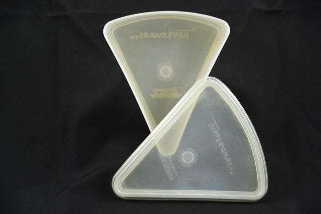 VINTAGE TUPPERWARE PIE Slice Wedge Storage Sheer Clear Transparent ...