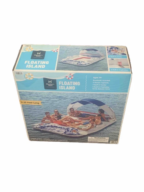 MEMBER'S MARK FLOATING Island With Canopy, 6 Person (Patriotic Tie Dye ...