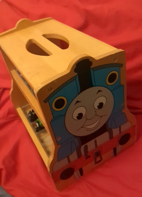 THOMAS THE TANK Engine & Friends Wooden Storage Step Stool & Toy Trains ...