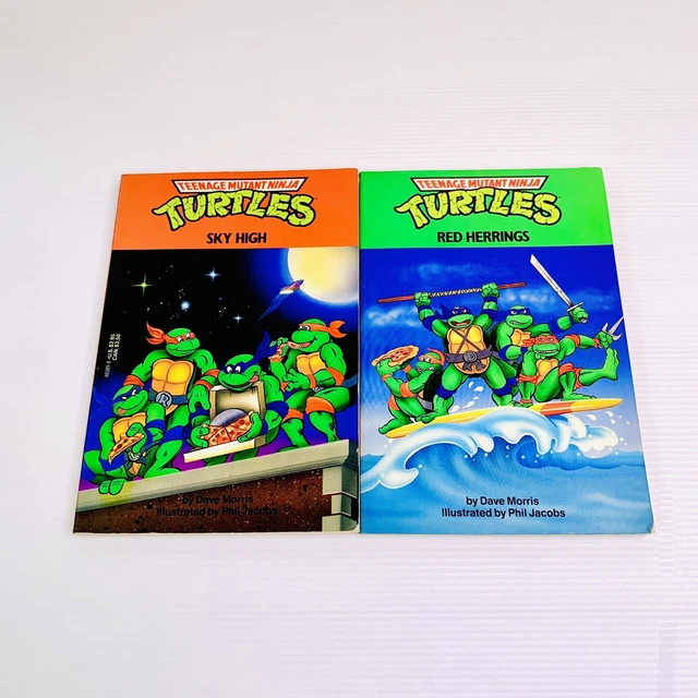 2 TEENAGE MUTANT Ninja Turtles TMNT Books Dave Morris Sky High Red ...