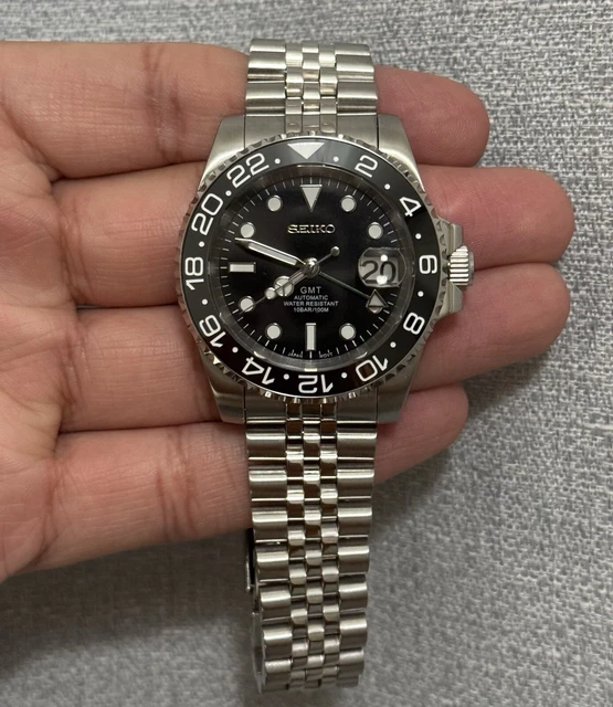 BRUCE WAYNE GMT Master 41mm Custom Seiko Mod NH34 Automatic Movement Watch £179.99 - PicClick UK