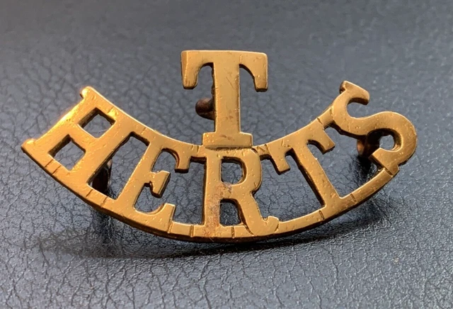 HERTS TERRITORIAL REGIMENT Shoulder Title WW1 Antique Genuine £27.95 ...