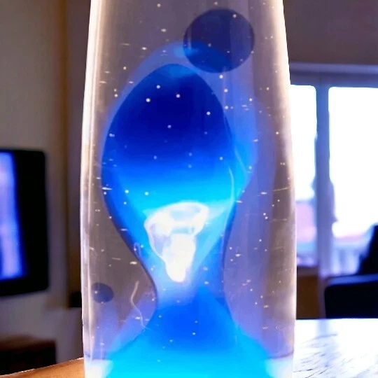 RETRO BLACK & Blue Lava Lamp Modern Interior Desk Light Home Decor ...