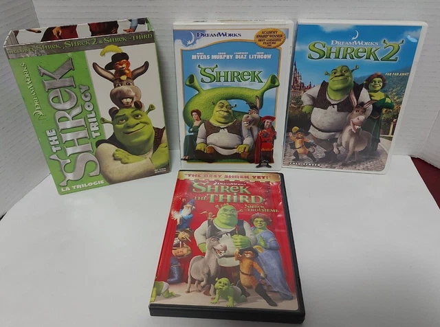 THE SHREK TRILOGY (DVD, 2007, 3-Disc Box Set) Family & Kids Animated ...