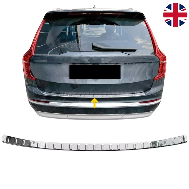 CHROME REAR BUMPER Protector GLOSSY S.STEEL For VOLVO XC90 MK2 2015 ...