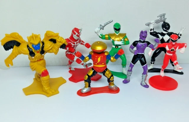 BANDAI 1993 MIGHTY Morphin Power Rangers Bandai Saban x7 Figures / Cake ...