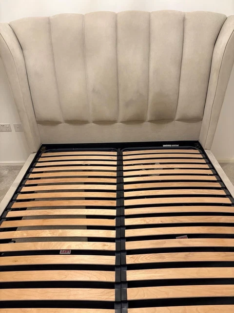 OTTOMAN UPHOLSTERED GAS Lift Bed Frame 5ft King Size, Beige £125.48 ...