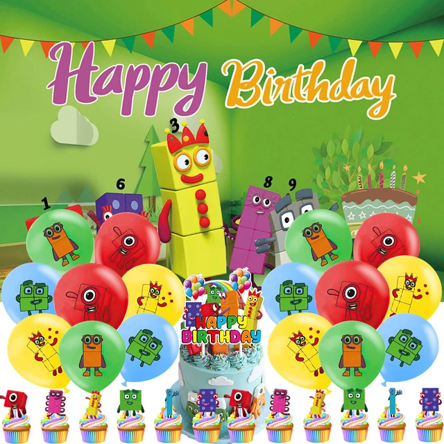 NUMBERBLOCKS PARTY SUPPLIES Birthday Decorations Set Balloon Cake ...