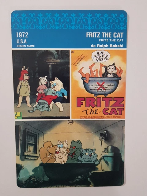 CARTE FICHE CINEMA Série bleue 1972 FRITZ THE CAT Skip Hinnant Rosetta ...