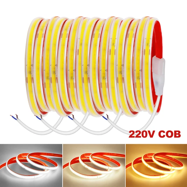 220V 230V COB LED Strip Streifen Wasserdicht Schlauch Lichtleiste ...