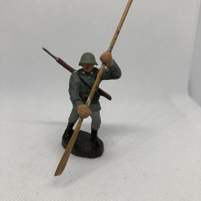 ELASTOLIN LINEOL SOLDAT Pionier Paddel für Ponton Boot Militär II. WK Masse RAR EUR 29,99 ...