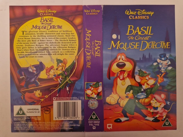 BASIL THE GREAT Mouse Detective - Walt Disney - Used Video Sleeve/Cover ...
