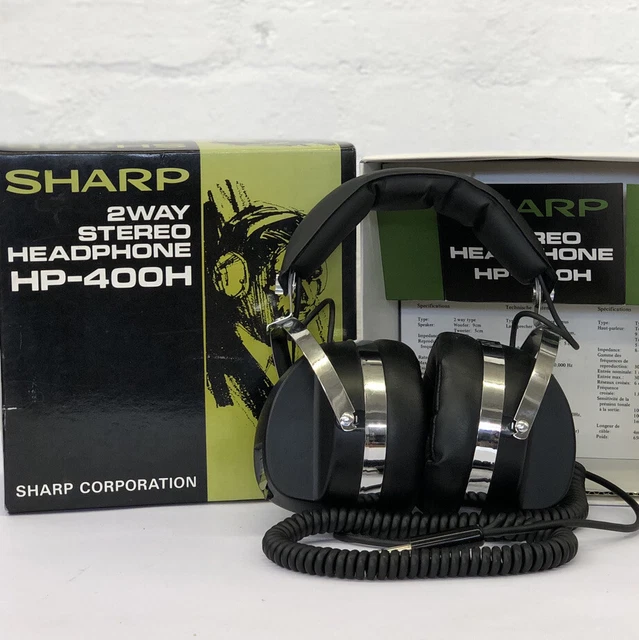 VINTAGE SHARP 2 Way Stereo Headphones HP-400H / Large Retro 1977 VGC £ ...