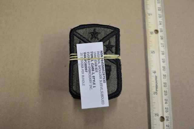 LOT OF (100) US Army 194th Engineer Brigade Subdued Unit Patches $38.99 ...