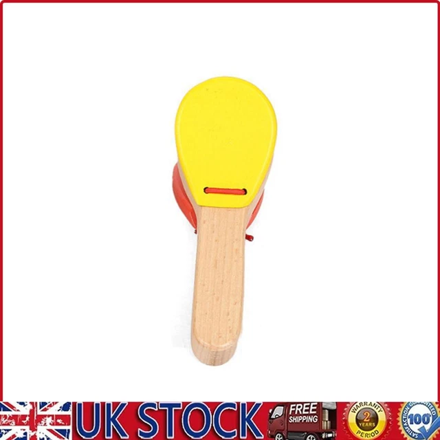WOODEN CASTANET CLAPPER Orff Clapping Board for Kids Children Toy ...
