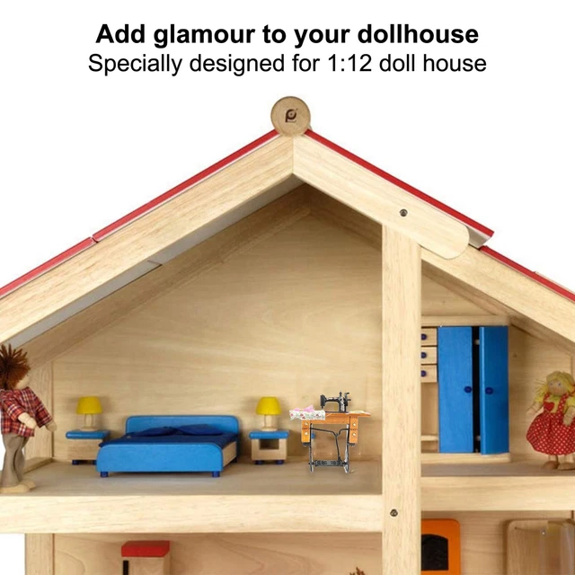 1:12 DOLLHOUSE SEWING Machine Simulation Doll House Miniature Vintage ...
