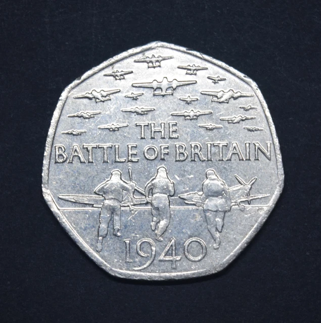 RARE BATTLE OF BRITAIN 1940 50p PENCE COIN 2015 CIRCULATED BUT GOOD ...