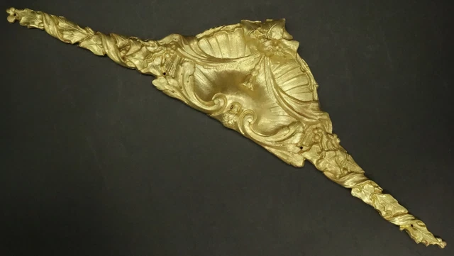 GRAND FRONTON STYLE LOUIS XV DU XIXe - BRONZE SIGNÉ POIX BLIN - 46 cm ...