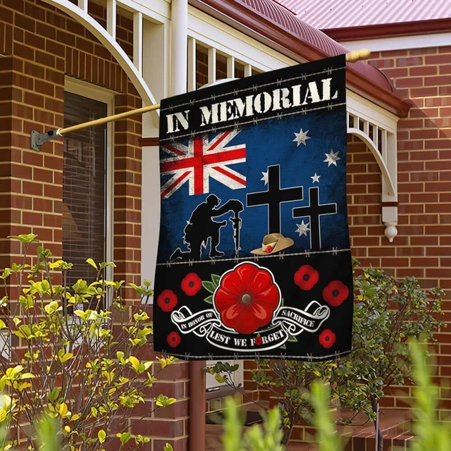 ANZAC DAY FLAG Australian Flag Lest We Forget Flag Veteran Flag in ...