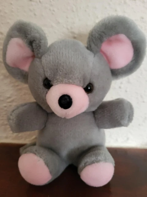 VINTAGE PMS GREY Mouse Pink Ears Plush Soft Toy Rare £10.76 - PicClick UK