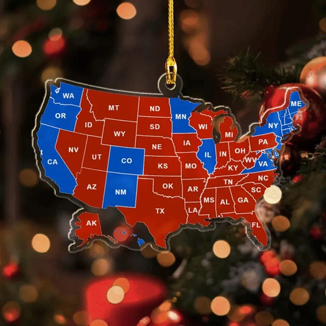 2024 US ELECTION Map Ornament 2024 Election Results Map Christmas Tree ...