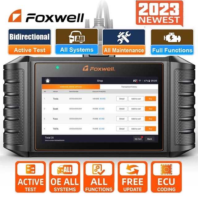 FOXWELL NT710 BI-DIRECTIONAL Diagnostic Tool OBD2 Scanner All System ...