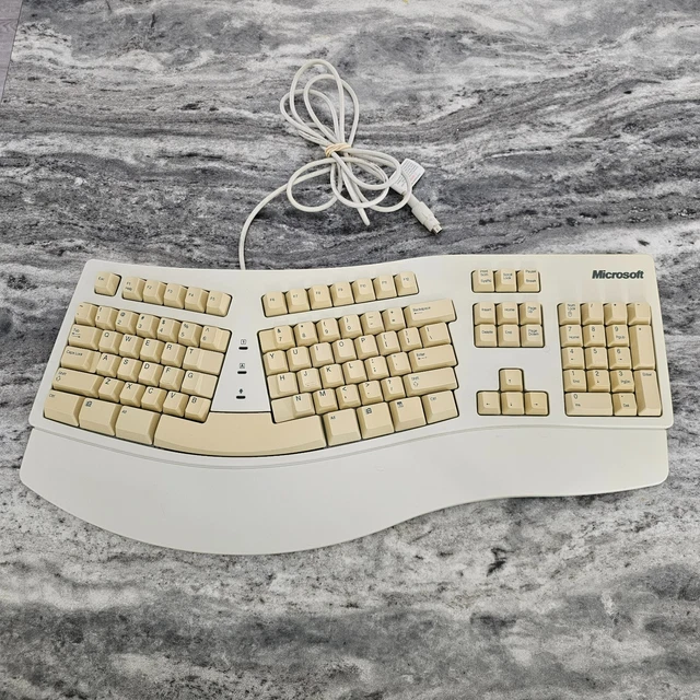 VINTAGE MICROSOFT 58221 Ergonomic PS/2 First Generation MS Natural ...