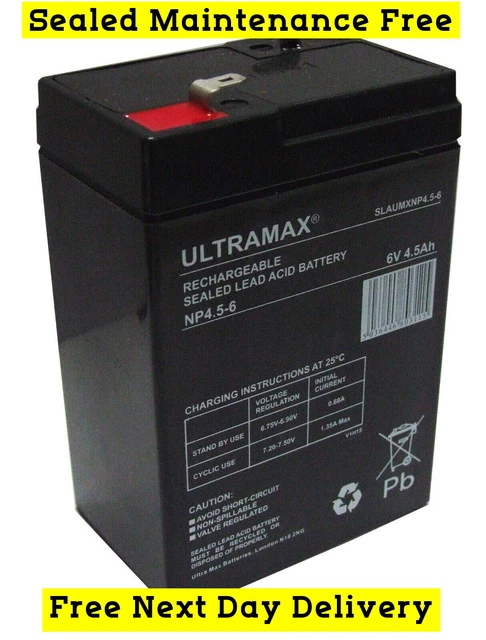 HUANYU HYS645, REPLACEMENT sealed lead acid Battery 6v 4ah/4.5ah £16.99 ...